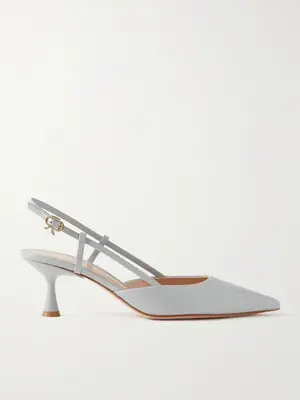 GIANVITO ROSSI Ascent 55 Leather Slingback Pumps - Gray