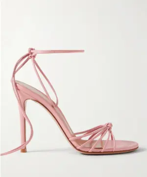 GIANVITO ROSSI 95 Knotted Leather Sandals - Baby Pink