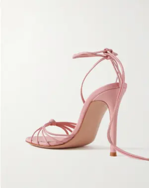 GIANVITO ROSSI 95 Knotted Leather Sandals - Baby Pink