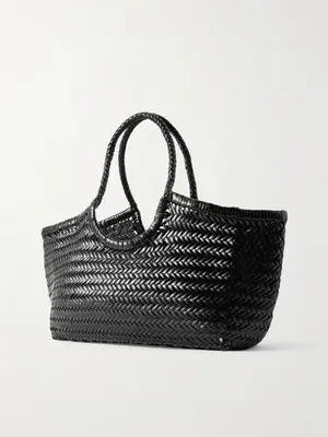 Dragon Diffusion Nantucket Large Woven Leather Tote - Black