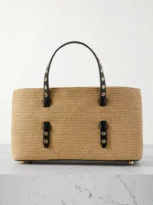 Alaïa Mena E/w Medium Eyelet-embellished Raffia Tote