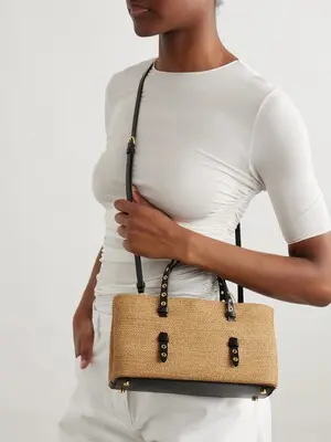 Alaïa Mena E/w Medium Eyelet-embellished Raffia Tote