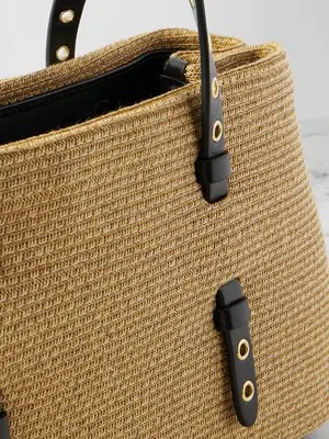 Alaïa Mena E/w Medium Eyelet-embellished Raffia Tote