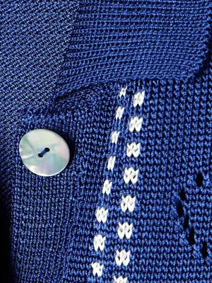 Calle Del Mar Garden Party Pointelle-knit Shirt - Blue