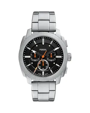 Fossil Machine Chronograph Stainless Steel Watch, 44mm Black/silver
