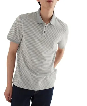SEASALT CORNWALL Balefire Stripe Polo - Woad Quarry