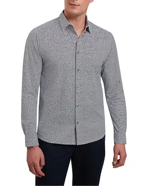 Ted Baker London Wavey Regular Fit Geometric Shirt - Black