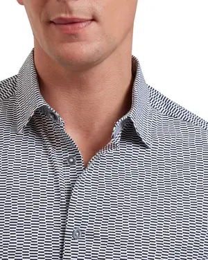 Ted Baker London Wavey Regular Fit Geometric Shirt - Black