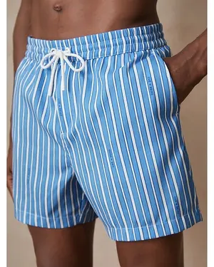 REISS Che Corva Striped Swim Shorts - Blue/white