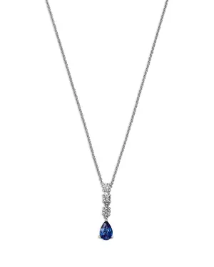 Bloomingdale'S Sapphire And Diamond Pendant Necklace - Blue/white