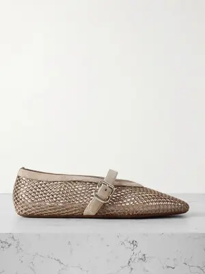 Alaïa Mesh And Suede Ballet Flats