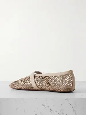 Alaïa Mesh And Suede Ballet Flats