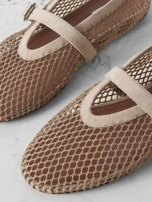Alaïa Mesh And Suede Ballet Flats