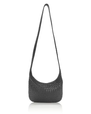 Bottega Veneta Intrecciato Leather Crossbody Bag - Nero/ash
