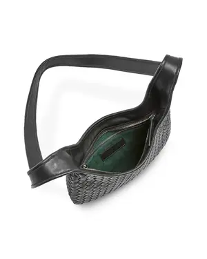 Bottega Veneta Intrecciato Leather Crossbody Bag - Nero/ash