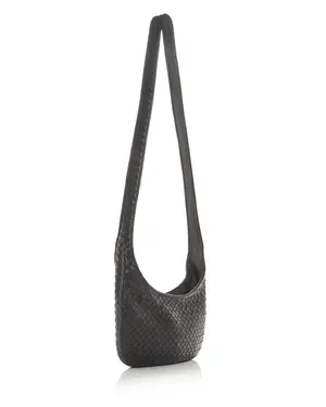 Bottega Veneta Intrecciato Leather Crossbody Bag - Nero/ash