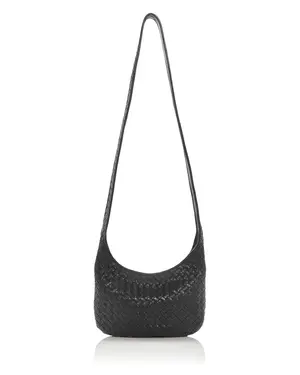 Bottega Veneta Intrecciato Leather Crossbody Bag - Nero/ash
