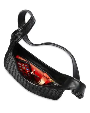 Bottega Veneta Intrecciato Leather Crossbody Bag - Nero/ash