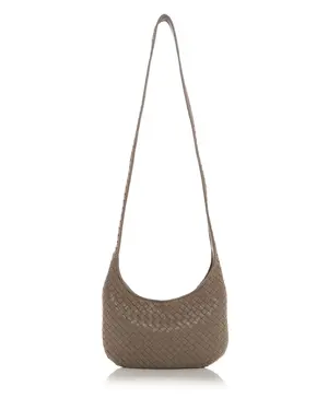 Bottega Veneta Intrecciato Leather Crossbody Bag - Stone