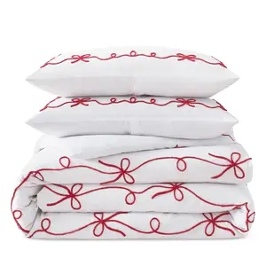 PERI HOME Sasha Bows Comforter Set, Twin - Red/white