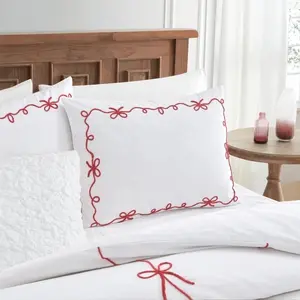 PERI HOME Sasha Bows Comforter Set, Twin - Red/white