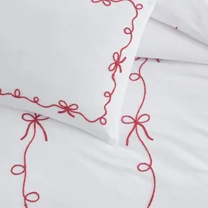 PERI HOME Sasha Bows Comforter Set, Twin - Red/white