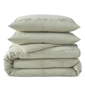 PERI HOME Sasha Bows Duvet Cover Set, Twin - Green