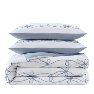 PERI HOME Sasha Bows Duvet Cover Set, Full/queen - Blue
