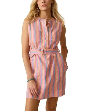 Faherty Brand Avalon Stripe Linen Dress