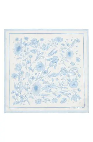 Liberty Mono Muse Silk Square Scarf - Light Blue