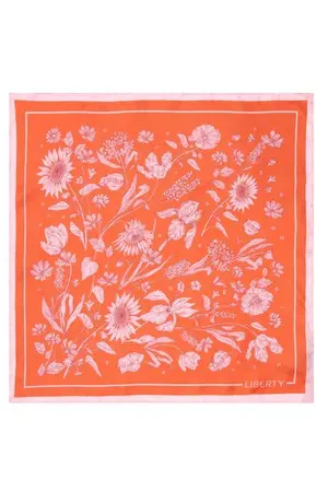 Liberty Mono Muse Silk Square Scarf - Red