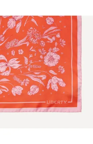 Liberty Mono Muse Silk Square Scarf - Red