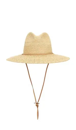 Gigi Pip Ozzy Straw Sun Hat With Leather Drawcord - Tan