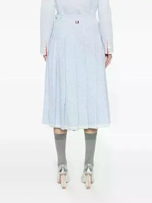 Thom Browne Pleated Tweed Midi Skirt