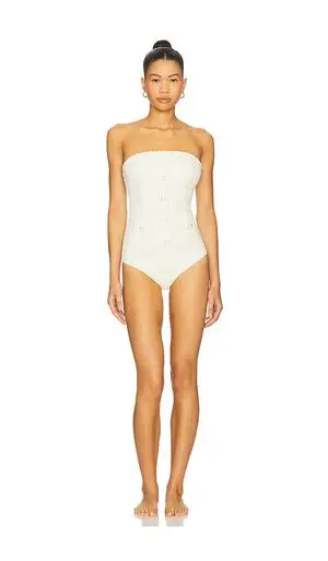 Simkhai Natalie Strapless One Piece Swimsuit - Ivory