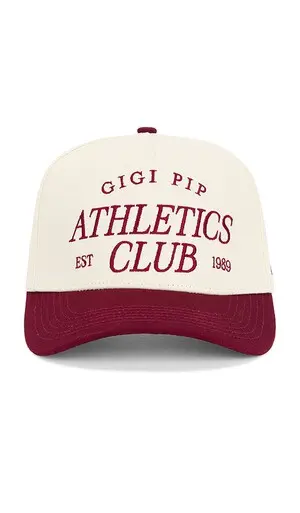 Gigi Pip Athletics Club Trucker Hat - Burgundy & Cream