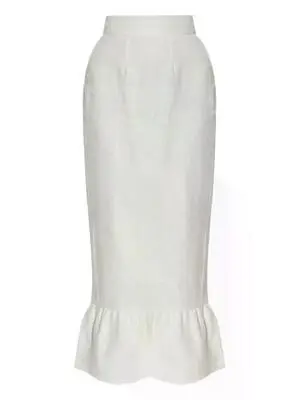 Posse Ruffled Linen Skirt - Neutrals