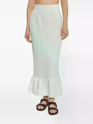 Posse Ruffled Linen Skirt - Neutrals