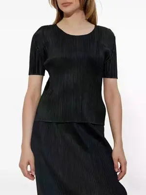 Issey Miyake Pleated T-shirt - Black
