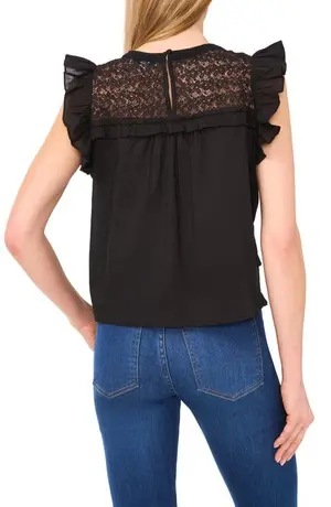 CECE DUPRAZ Lace & Ruffle Top