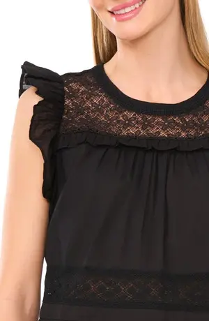 CECE DUPRAZ Lace & Ruffle Top