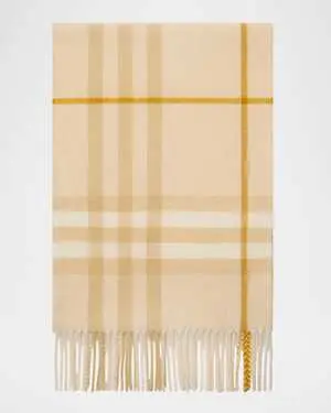 Burberry Giant Check Cashmere Scarf White Denim