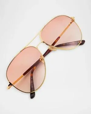 TOM FORD Metal Aviator Sunglasses - Red