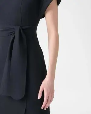 Akris Belted Midi Slit Dress - Black