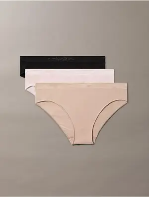 Calvin Klein Bonded Flex 3-Pack Mid-Rise Bikini Black / Cedar / Eggshell
