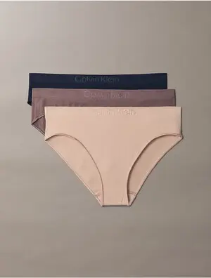 Calvin Klein Bonded Flex 3-pack Mid-rise Bikini - Shoreline/ Cedar/ Sparrow