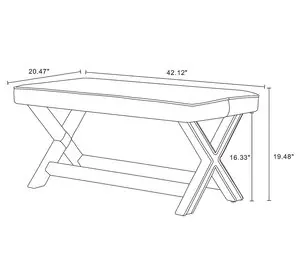 MANHATTAN COMFORT Abigail Rectangle Bench