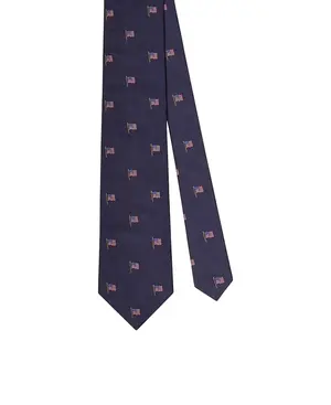Robert Talbott American Flag Printed Necktie - Navy