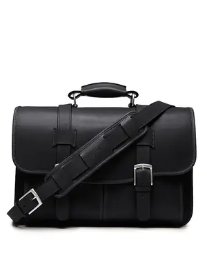 KORCHMAR Garfield Leather Laptop Briefcase - Black