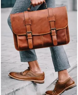 KORCHMAR Garfield Leather Laptop Briefcase - Espresso